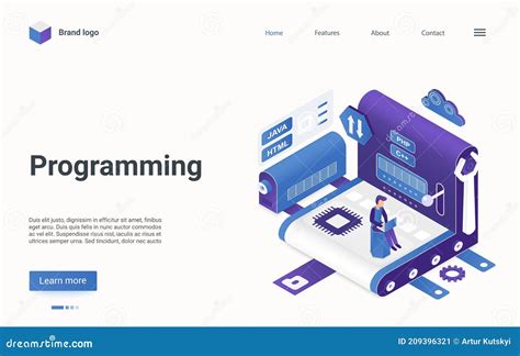 Programming Modern Technology Isometric Landing Page Programmer