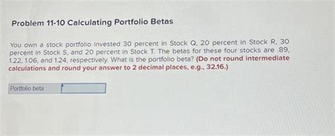 Solved Problem 11 33 Systematic Versus Unsystematic Risk Chegg