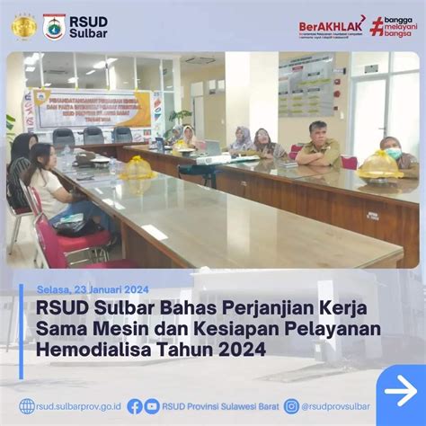 RSUD Sulbar Bahas Perjanjian Kerja Sama Mesin Dan Kesiapan Pelayanan Hemodialisa RSUD SULBAR