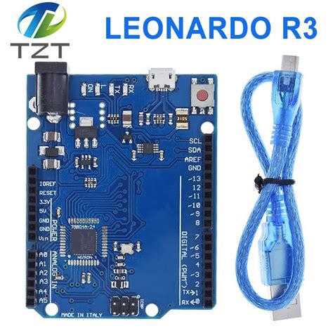 Placa De Desenvolvimento Com Cabo Usb Microcontrolador Leonardo R3 Compatível Com Arduino Diy