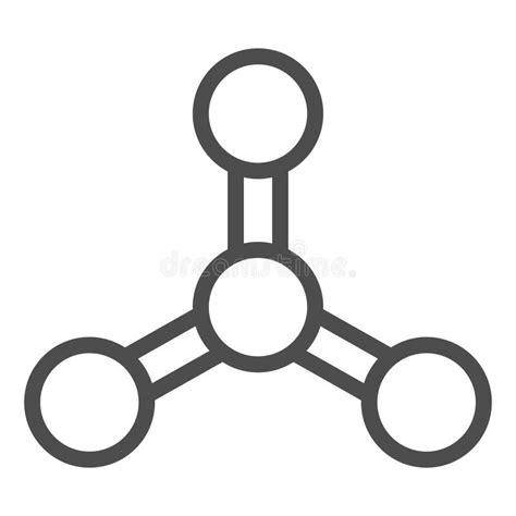 Atom Structure Line Icon Physics Concept Vector Graphics Proton
