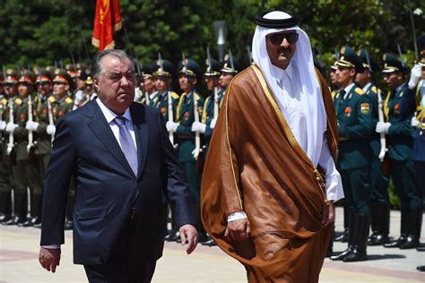 Emir Of Qatar Sheikh Tamim Bin Hamad Al Thani In Tajikistan Middle