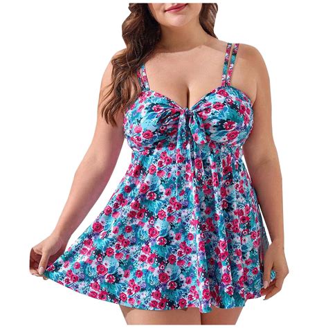 Akafmk Plus Size Tankini Swimsuits For Women Loose Fitting Floral