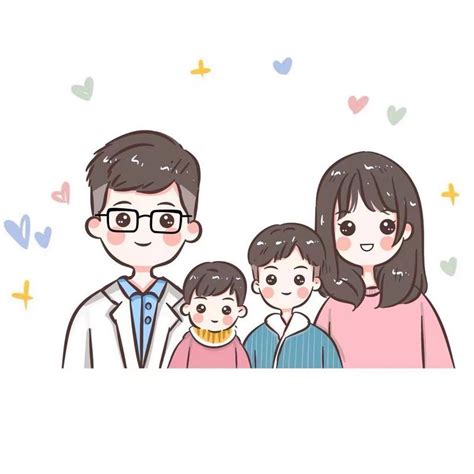 一家四口的简笔画一儿一女 一家四口的简笔画一儿一女背影 苗苗知道