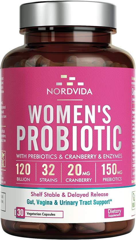 Amazon NordVida Probiótico para mujeres 120 mil millones y 32 cepas probiótico estable