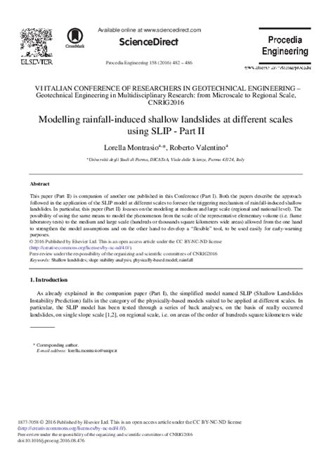 pdf modelling rainfall induced shallow landslides at different scales