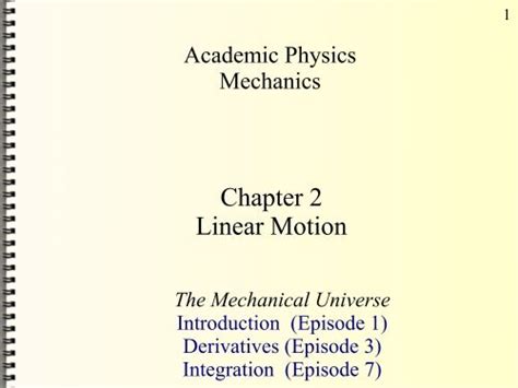 Chapter Linear Motion