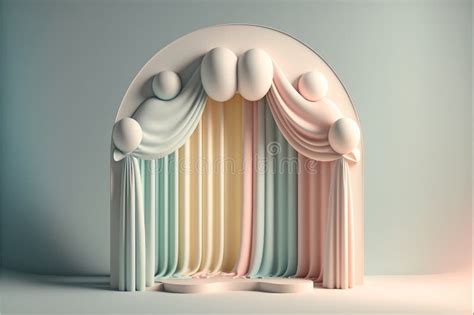 Beautiful Object Modern Abstract Stage Background With Colorful Pastel Stock Illustration