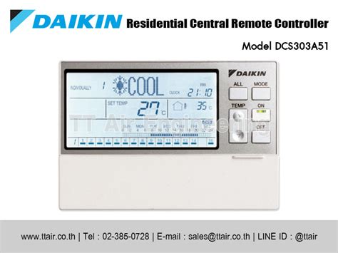 Daikin Residential Central Remote Controller Dcs303a51 Tt Air Engineering