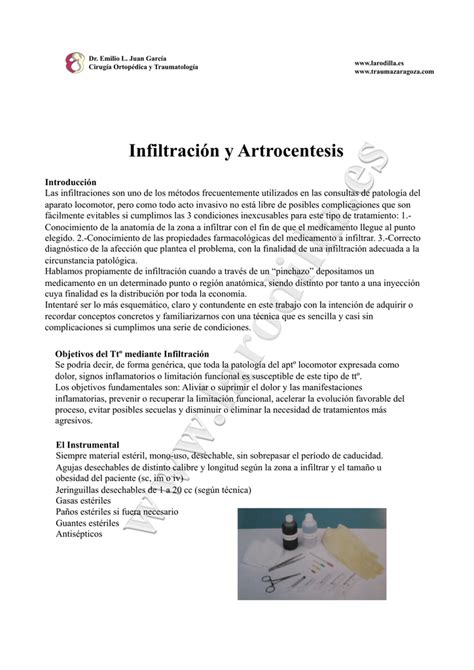 Rodilla Infiltraciones Y Artrocentesis