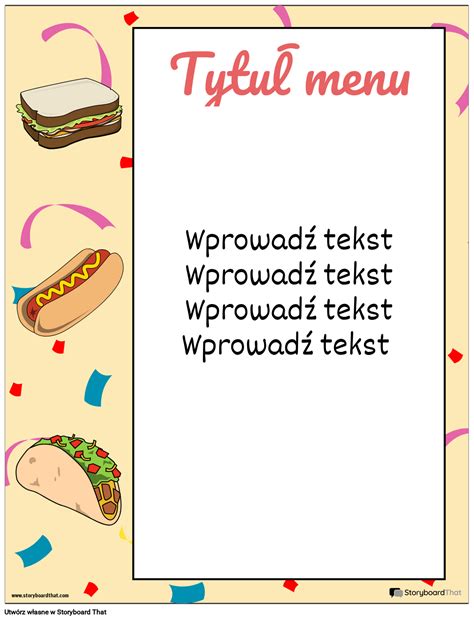 Szablony Menu Do Klasy Darmowe Projekty Do Druku