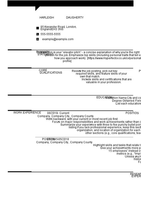 Free Cv Example Myperfectcv Cv Template Free Create A