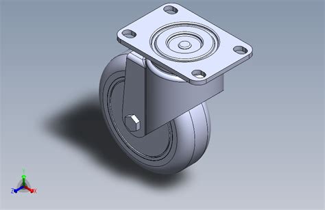 转向轮 Solidworks 2016 模型图纸免费下载 懒石网