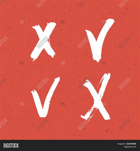 Check Marks Set On Red Image Photo Free Trial Bigstock