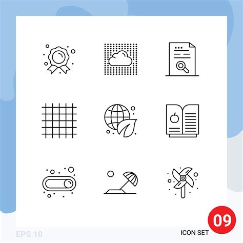 9 Thematic Vector Outlines And Editable Symbols Of Streamline Layout Layers Grid File Editable