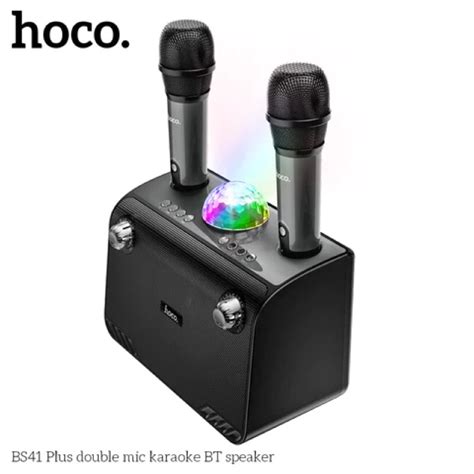 Hoco Bs41 ลำโพงบลูทูธ มาพร้อมไมค์2ตัว เสียงดี ขนาดกะทัดรัด Plus Double