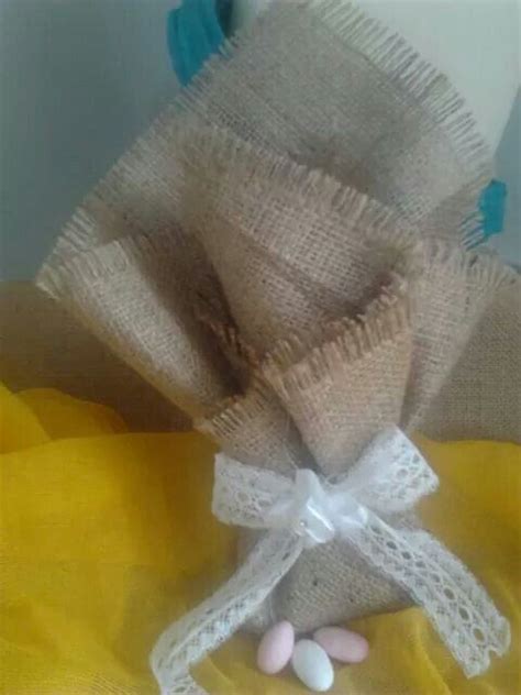 Μπομπονιερα γαμου με λινατσα Tableware Napkins