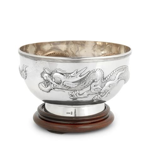 Bonhams A Chinese Silver Bowl Wang Hing Also With Stamped Character Mark