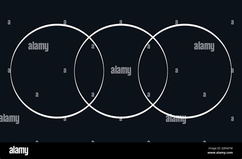 Intersecting Overlapping Circles Rings Stock Vector Illustration