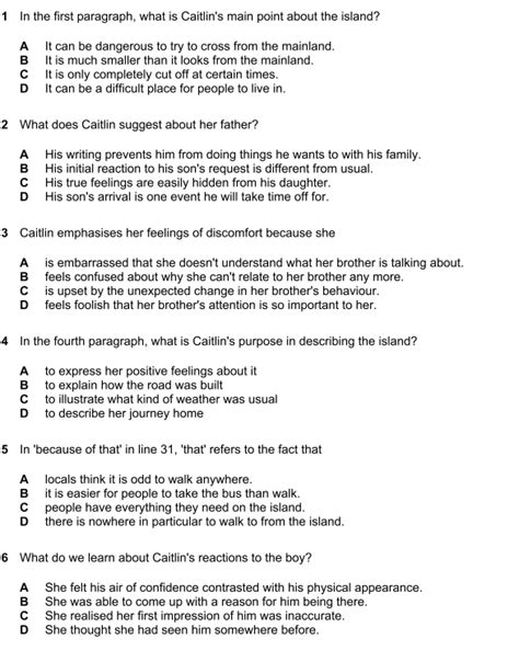 First Certificate Reading Part 5