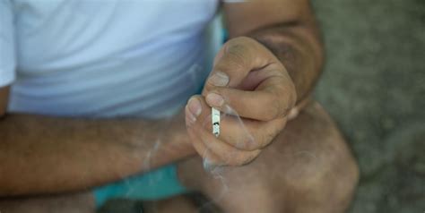 Premium Photo Caucasian Man Smoking A Cigarette