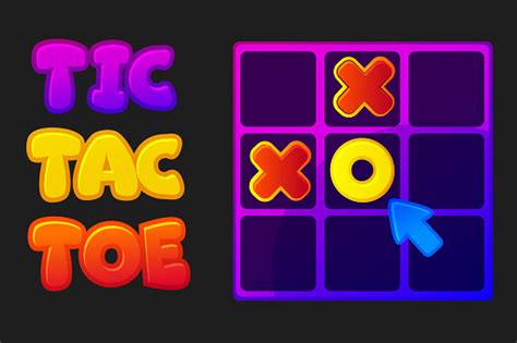 Tic Tac Toe Ui 벡터 만화 전략 게임 Noughts And Crosses 게임 개발 Ui를 위한 보드 로직 게임 0에 대한 스톡 벡터 아트 및 기타 이미지