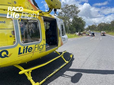 Truck Driver Airlifted To Hospital After Rollover Bundaberg Today