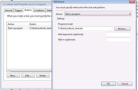 vbscript auto start outlook using vbacript prompts password always
