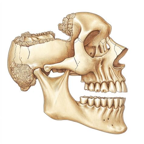 Human Mandibular Bone Anatomy Labeled Diagram And Explanation 1 Premium Ai Generated Image