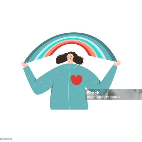 코로노바이러스 자원봉사 무지개 개념 무지개케어 자선 단체 희망 플랫 벡터 일러스트레이션 Charity Benefit에 대한 스톡