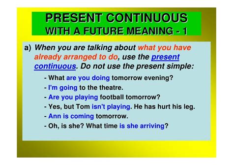 Present Continuous For Future презентация