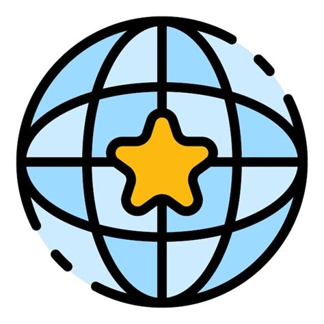Stern Global Mission Symbol Umriss Stern Global Missions Vektor Symbole