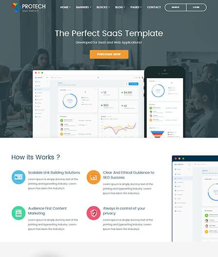 SaaS Responsive SaaS Software Web App Mobile App Template