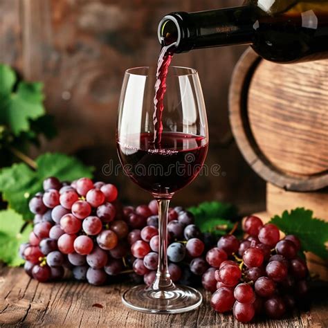 Wine Poured From A Bottle Into A Glass Ai Generative Stock
