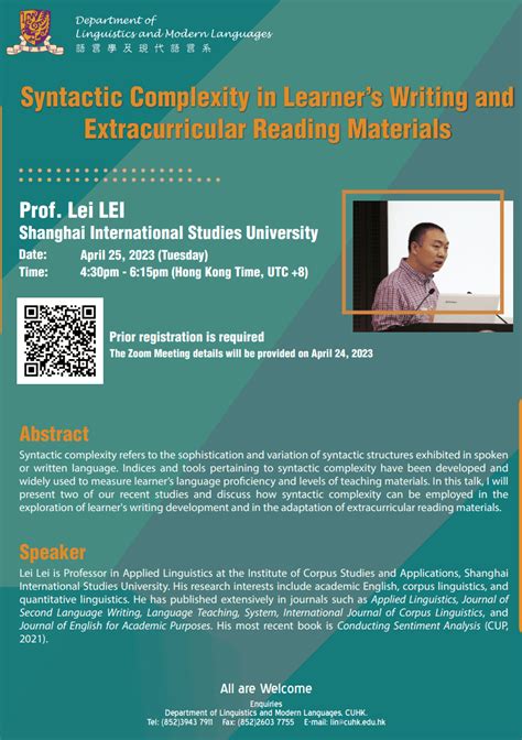Syntactic Complexity In Learners Writing And Extracurricular Reading
