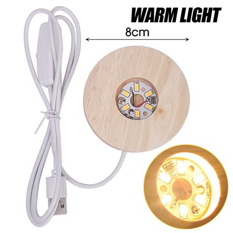 ฐานโคมไฟกลางคืนไม้ทรงกลมไฟ Led ฐานดิสพาเลทจอแสงแสดงภาพลายศิลปะสำหรับตบ