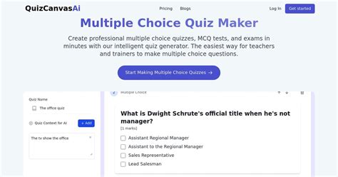 Quizcanvas Ai 快速创建专业测验