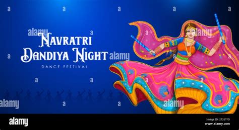 People Playing Dandiya In Disco Garba Night Banner Poster For Navratri