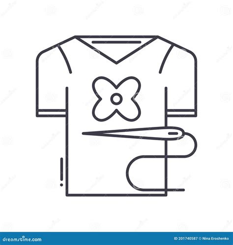 缝纫图标线性隔离插图细线矢量网设计符号轮廓概念符号可编辑 向量例证 插画 包括有 编织 销钉 201740587