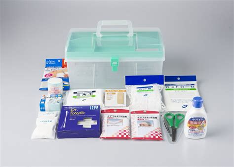 【楽天市場】応急手当用品14点セット プラスチック製救急箱 救急セット スポーツ 防災 オフィス 家庭用 事業者向け 労働安全衛生規則準拠