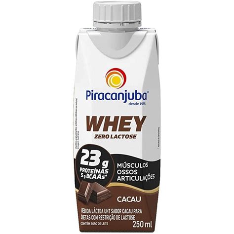 Kit Com 12 Bebida Piracanjuba Whey 250 Ml Sabor Cacauo Piracanjuba