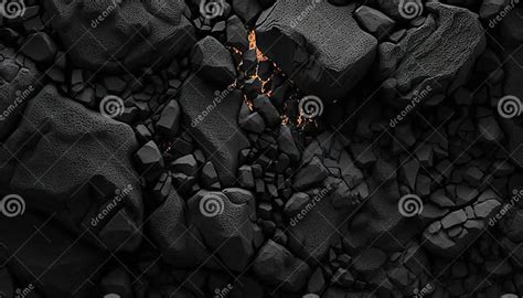 Black Lava Rock Texture Dark Stone Surface Texture Stock Illustration