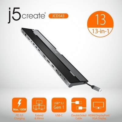 Hotdeal J5Create JCD543 USB CTM Triple Display Docking Station HDMITM VGA And DisplayPortTM