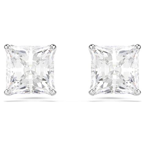Attract Stud Pierced Earrings White Rhodium Plated