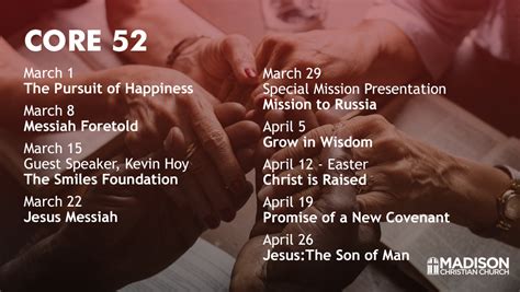 Core 52 The Pursuit Of Happiness Madison Christian Church