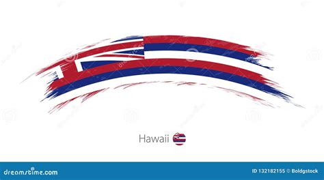 Flag Of Hawaii In Rounded Grunge Brush Stroke Stock Vector