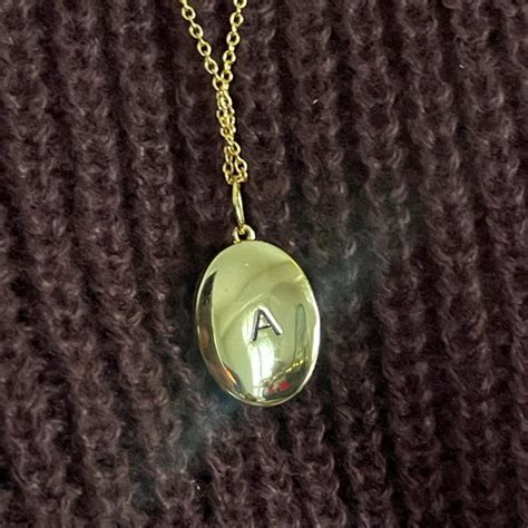 Locket Necklace With Photo Engraved Oval Necklace Photo Necklace In