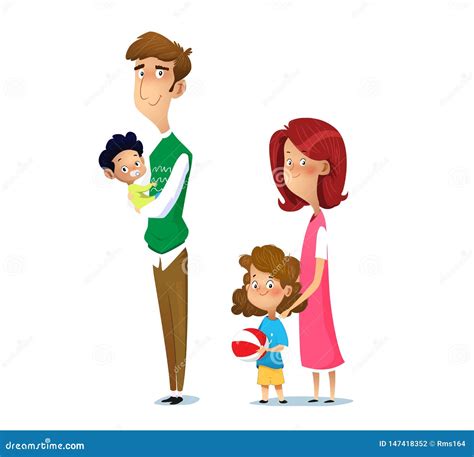 Fam lia Feliz Pai M e Filho E Filha Junto Ilustração do Vetor Ilustração de bonito filho