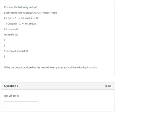 solved consider the following method public static void