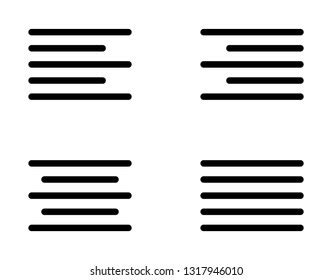 Text Alignment Text Align Set Left Stock Vector Royalty Free Shutterstock